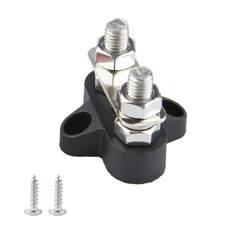 Клеммный блок распределения питания, соединительная шина, 5/16 дюйма, M8, двойные шпильки, 48 В, положительный отрицательный полюс