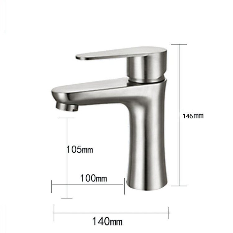 304 Нержавеющая сталь, матовая, горячая и холодная вода, однорычажный смеситель для умывальника с узким корпусом