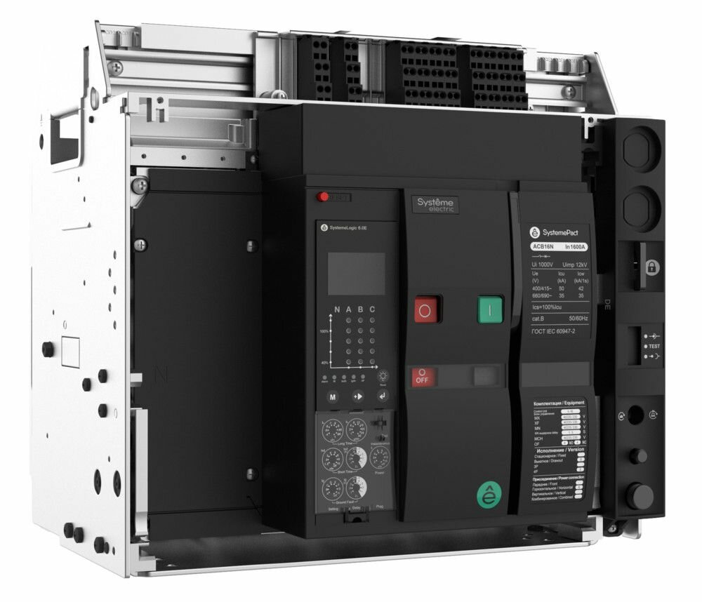 Автоматический выключатель 800А, 08N 4P 6.0H ВЫК, ГП MCH+MX+XF AC230V