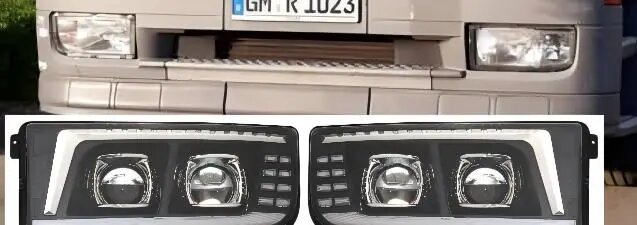 1 шт, 24 В, полностью светодиодная фара для грузовых автомобилей, подходит для Mercedes-Benz Actros MP1 Benz AXOR LEFT, 1pcs Actros MP1