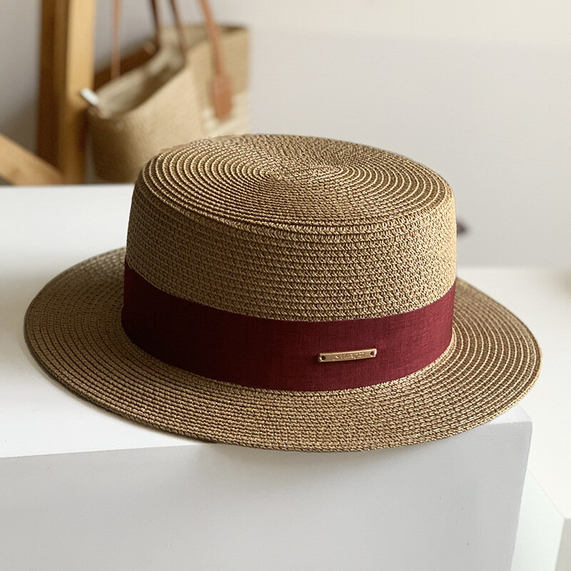 DIY Соломенная Кофе Плоский Козырьек Солома