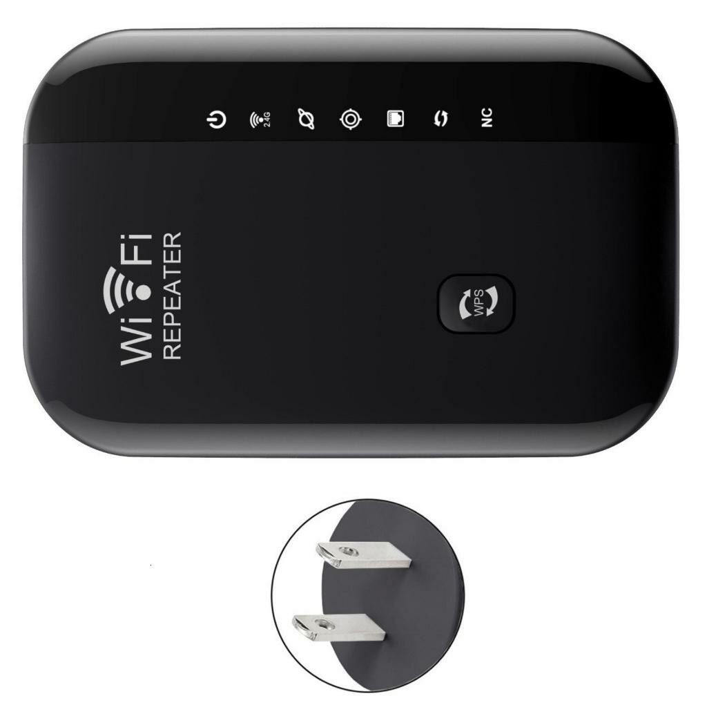Усилитель Wi-Fi сигнала с LED-дисплеем, 300 Мбит, Черный