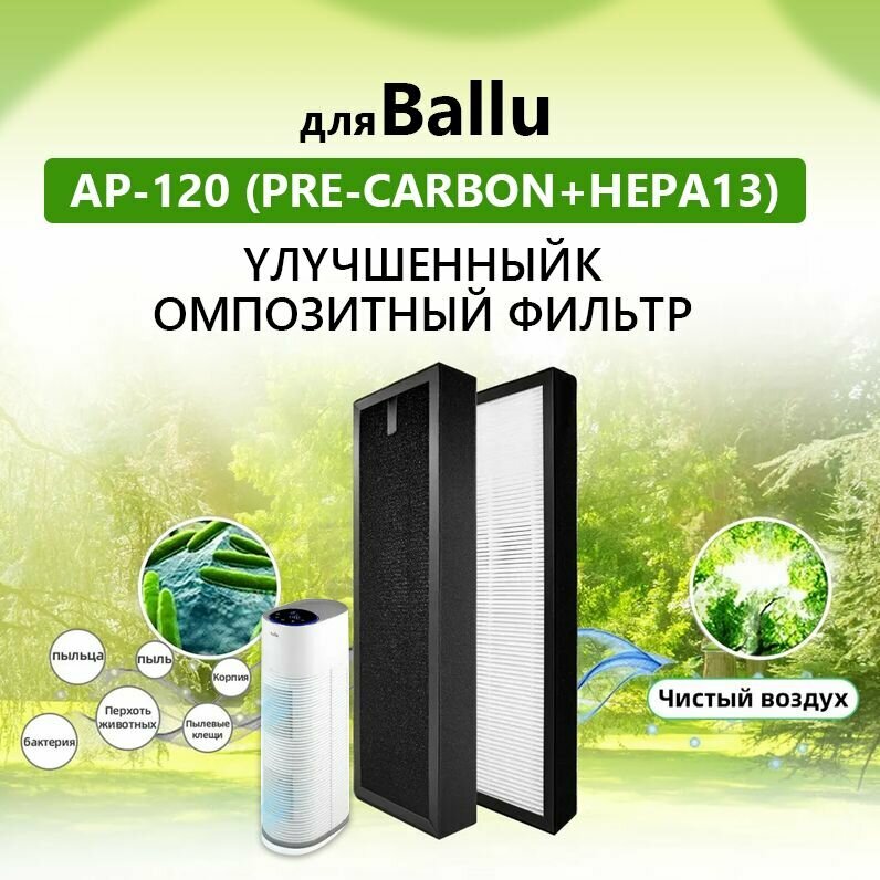 Комплект фильтров FPСH-120 Ballu AP-120 (Pre-carbon + HEPA13) для очистителя воздуха