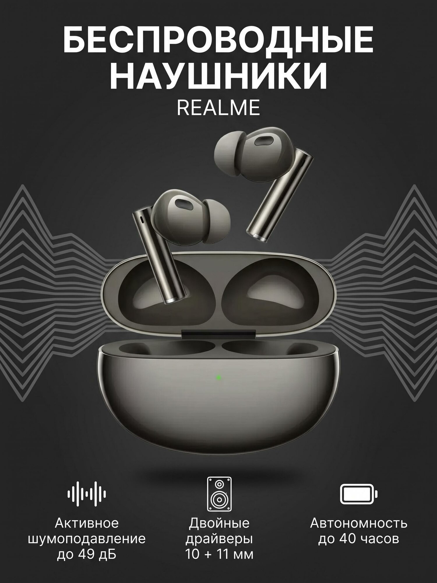 Беспроводные наушники TWS Realme Buds Air 6 Pro (RMA2401) графитовый 631209000105 EU