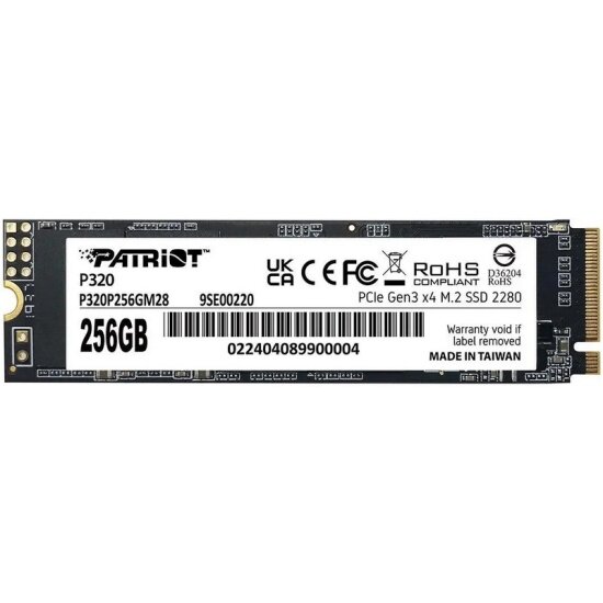 SSD диск Patriot Memory Patriot P320, 256GB, M.2 2280, PCIe 3.0 x4, NVMe (P320P256GM28)