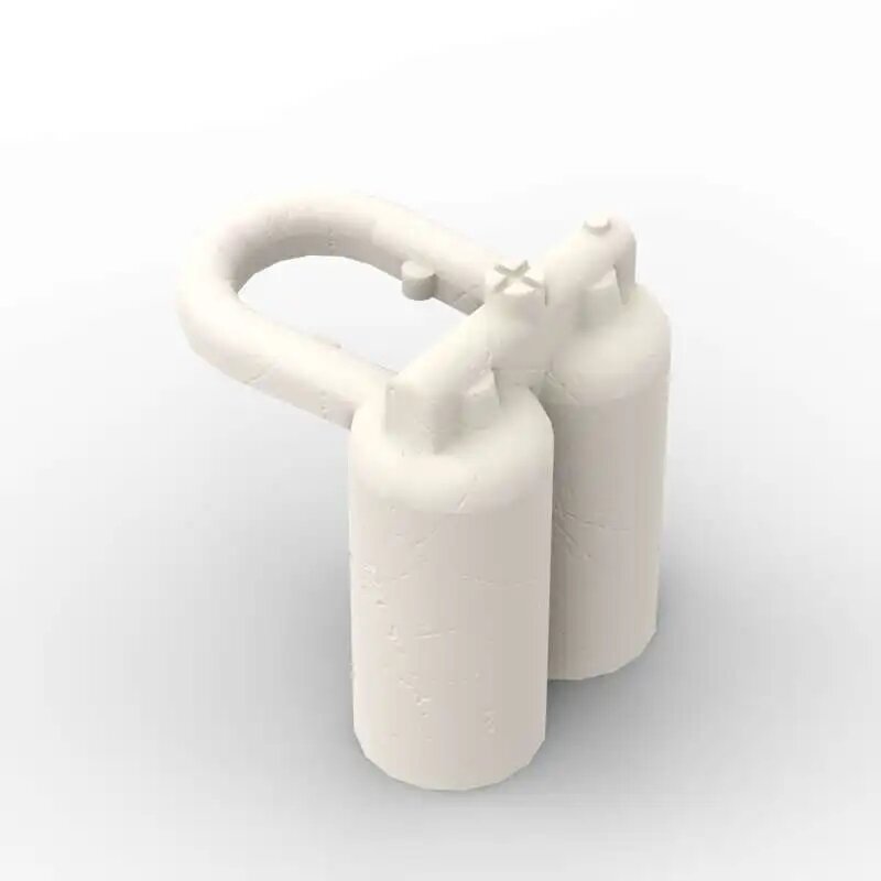 Детский пластиковый конструктор с кислородными бутылками 10 шт. Белый, 1-white