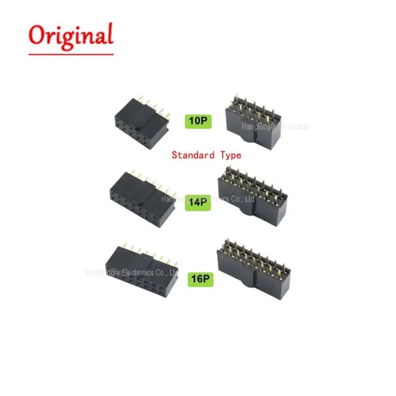 Штыревые разъемы 2,54 мм 6/10/14/16/20/26/34/40/50 Pin Wide Type 16P