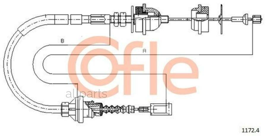 COFLE 92.1172.4 Трос сцепления FIAT: DUCATO/ PEUGEOT: BOXER / CITROEN: JUMPER BV MG5T 2,0-DS-TDS-3,5T 1994-02 1090/555mm