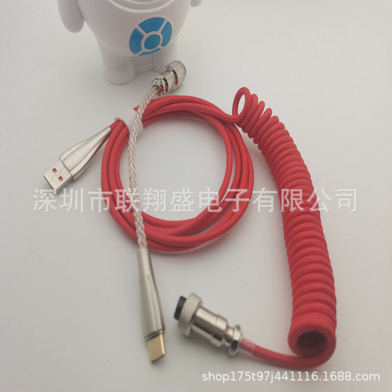 Кабель для передачи данных, точечный, металлический, интерфейс spot spring, типc, spiral stretch, USB, 1.8 м