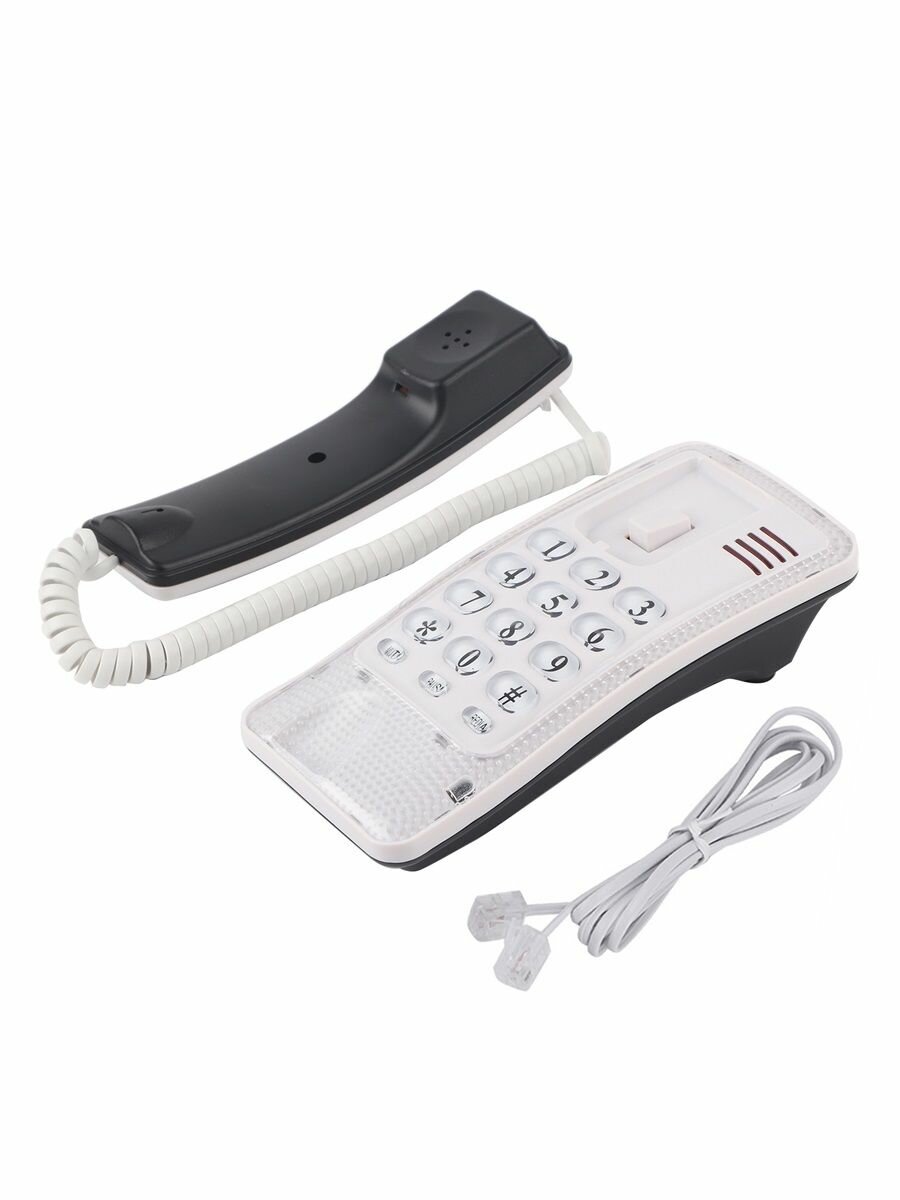 Белый настенный удлинитель стационарного телефона без идентификатора вызывающего абонента Домашний телефон для семейного использования в отеле, компактный и компактный дизайн