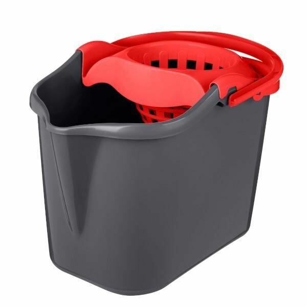Ведро хозяйственное Idiland "Rimo" прямоугольное 13 л с отжимом МОП, цвет красный