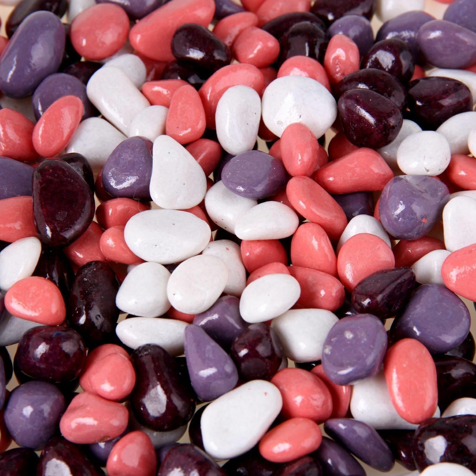 Грунт для аквариума/растений (8-12 мм), цветные декоративные мраморные камни для декора, разноцветный, 800 г