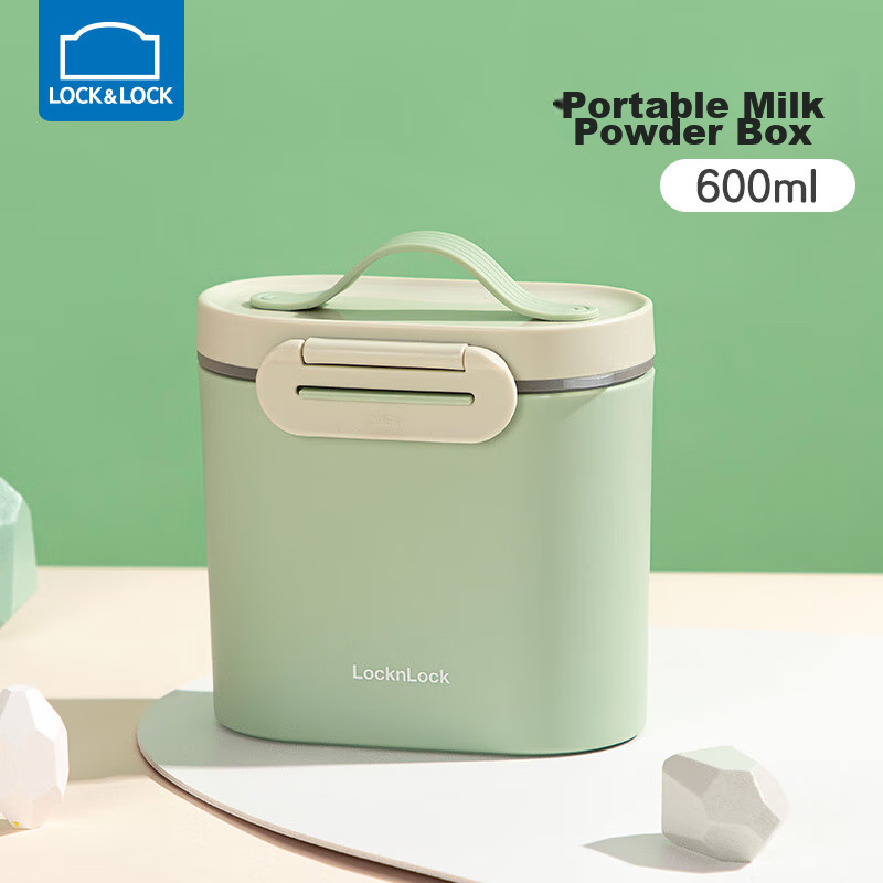 Lock & Lock Portable Milk Powder Container, Large Capacity, Travel-Friendly, for On-The Dispensing, Rice Cereal, Sealed Storage, Snack Container