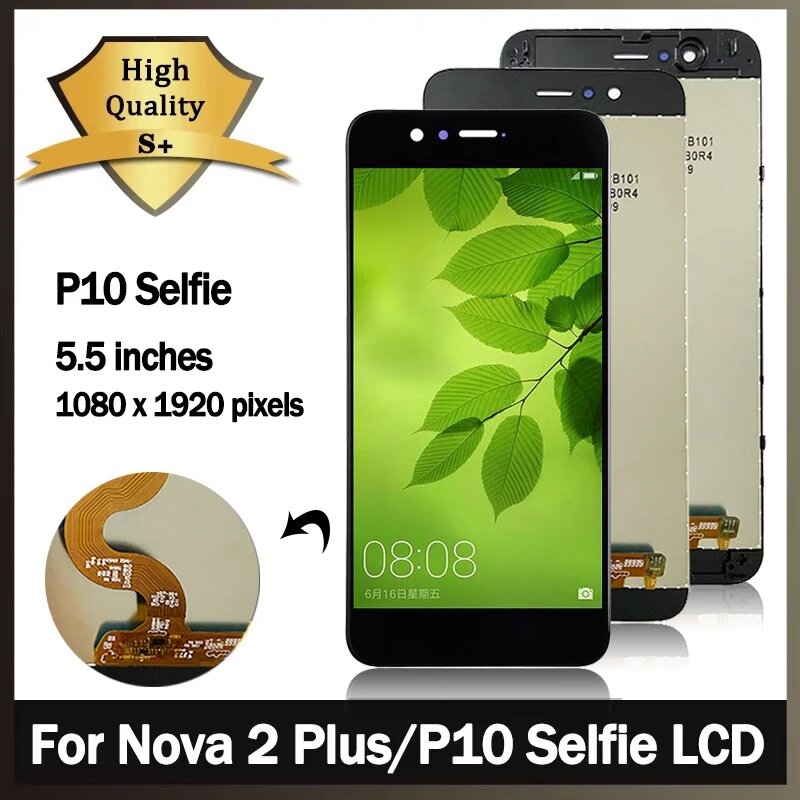 Протестировано для Huawei Nova 2 Plus BAC-L23 BAC-L21 LCD сенсорный экран в сборе Black With Frame