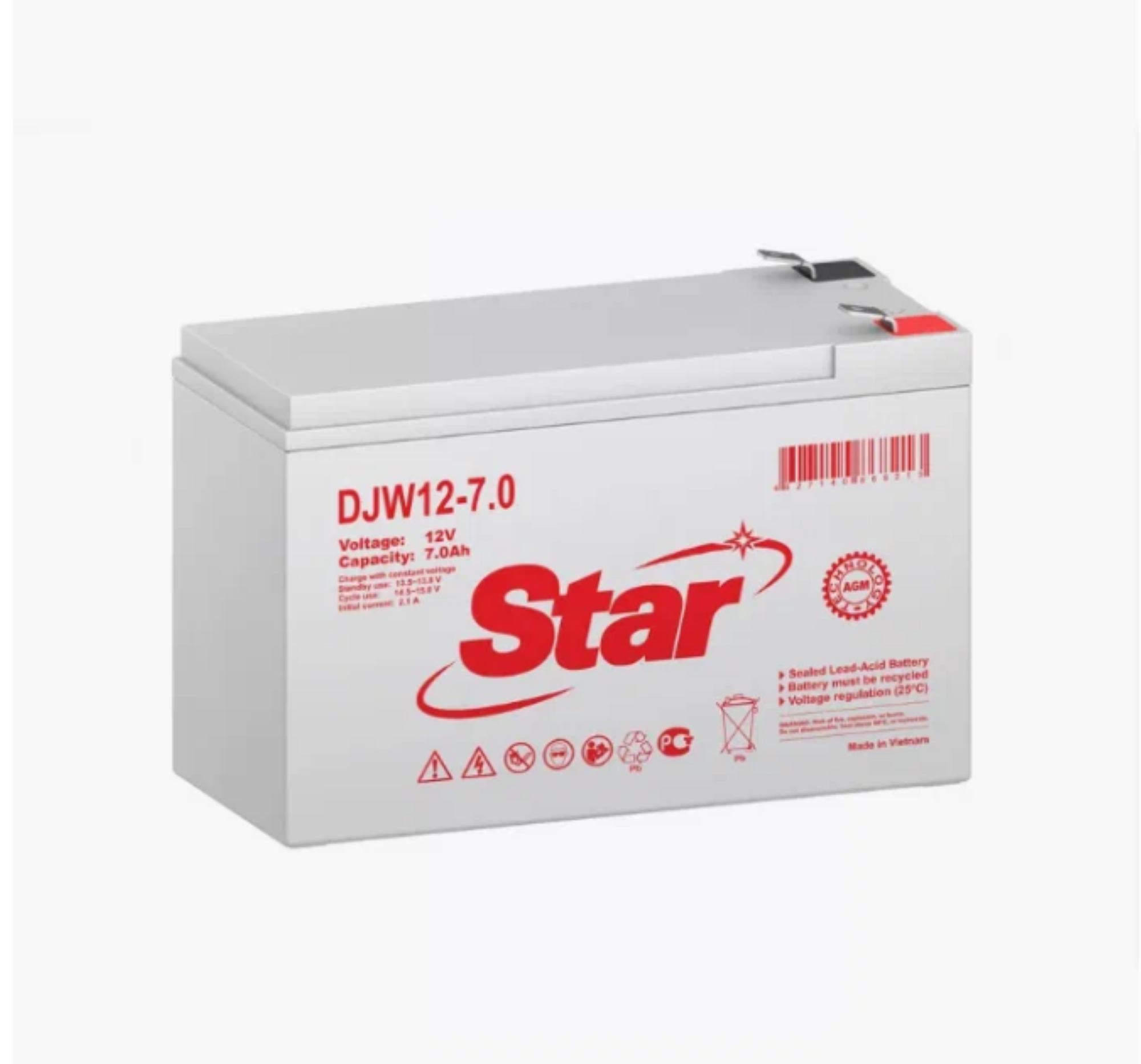Свинцово-кислотный аккумулятор STAR DJW12-7.0 (12 В, 7.0 Ач)