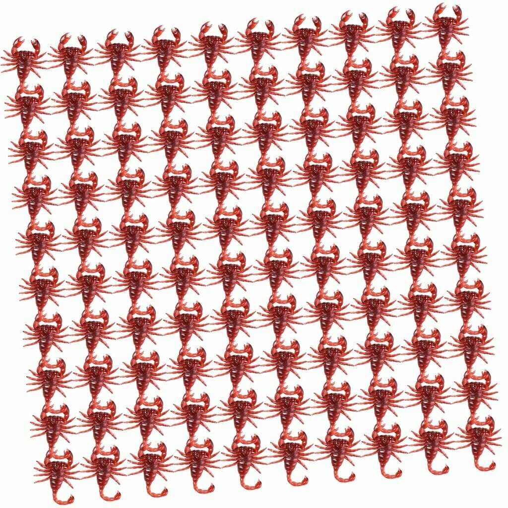 Забавные игрушки, Имитация таракана, сороконожки, геккона, скорпиона - скорпион D, 1 упаковка из 100 шт