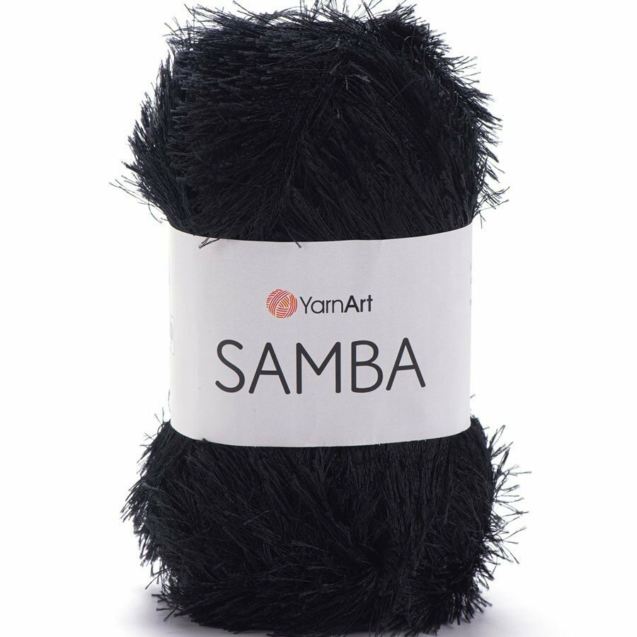 Пряжа Yarnart SAMBA 02 черный (5 мотков)