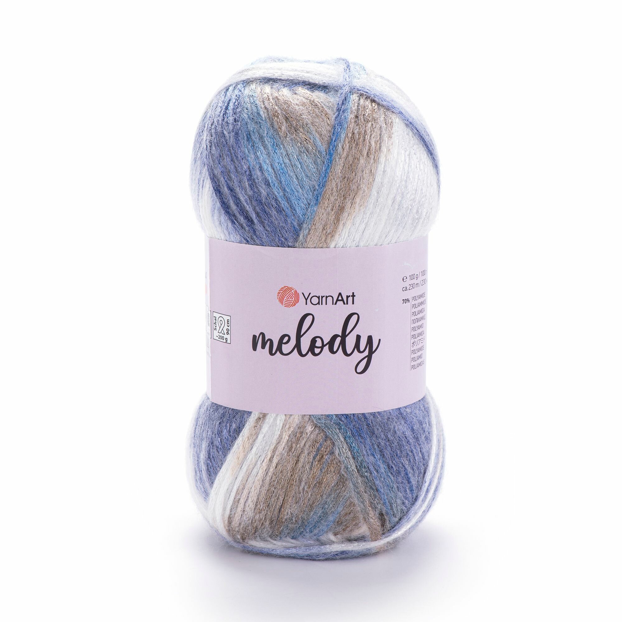 Пряжа YarnArt Melody 904 джинс/суровый/беж (100г/230м, упаковка 5 мотков)