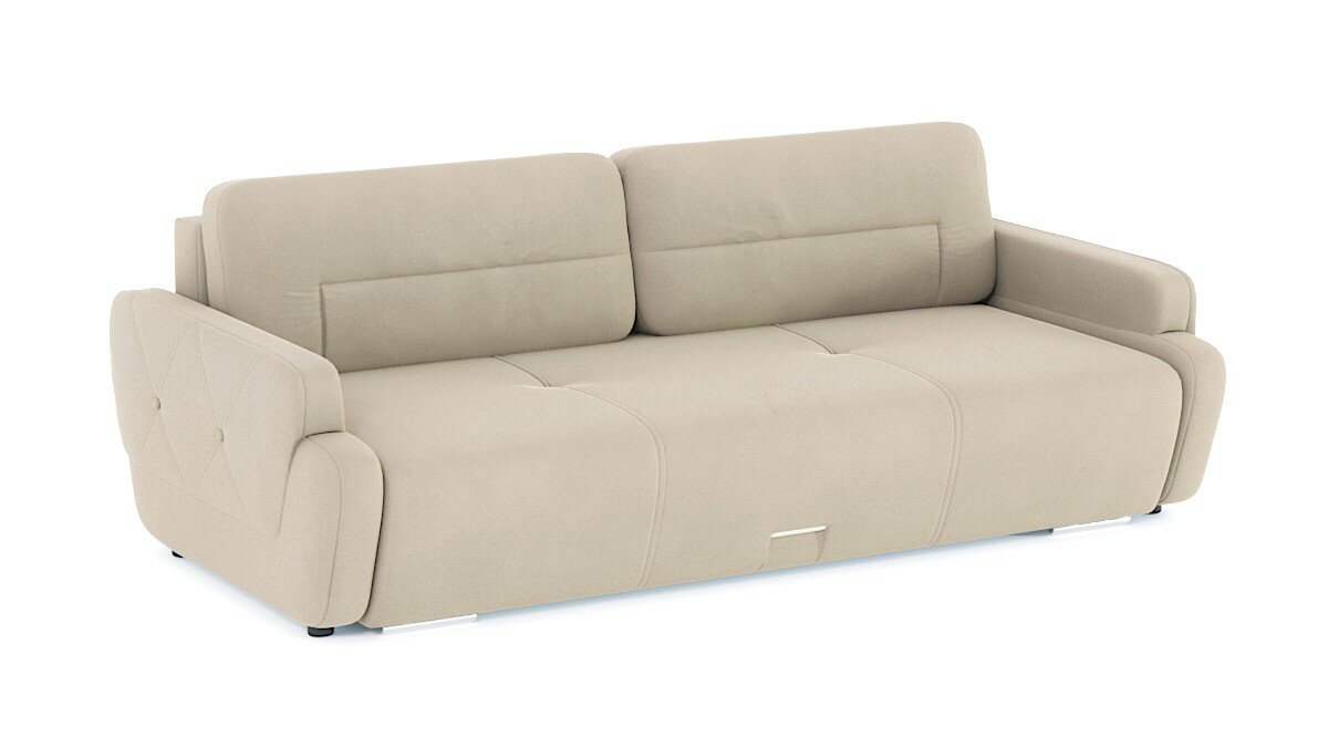 Диван прямой DiHall Джелонг, раскладной, механизм пантограф, велюр, бежевый