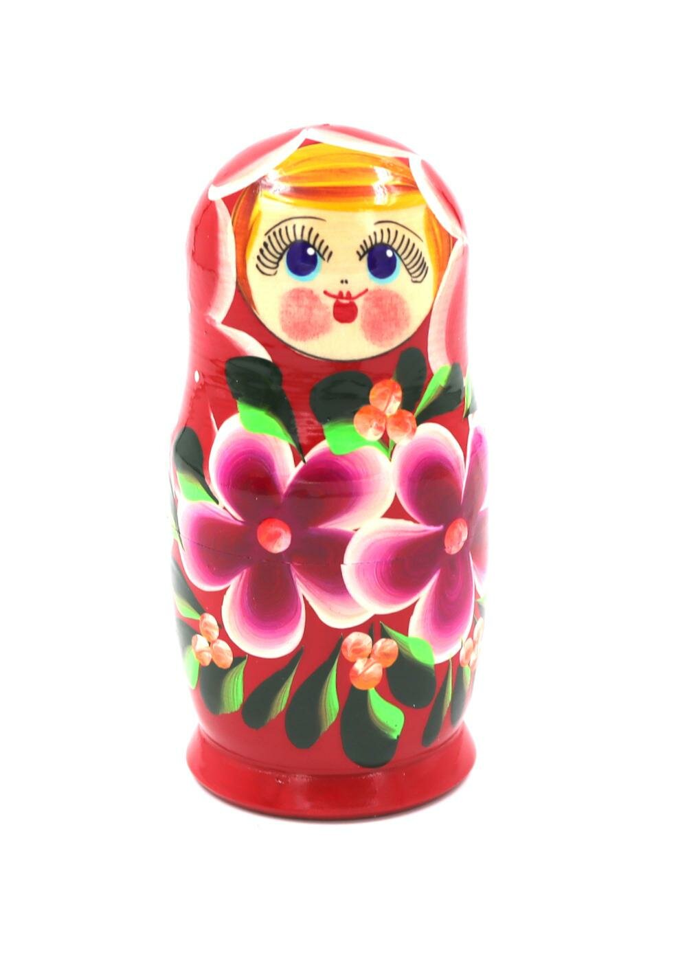 Матрешка Нина красная (3 матрешки, 9см)