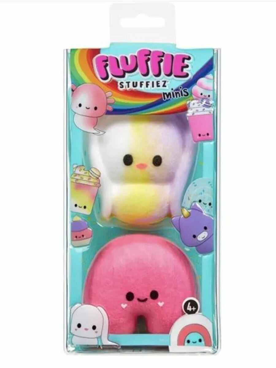 Fluffie Stuffiez Axolotl & Ice Cream Minis Коллекционная плюшевая игрушка-сюрприз, распаковка, мягкая тактильная игра, декомпрессионная игрушка сделай сам
