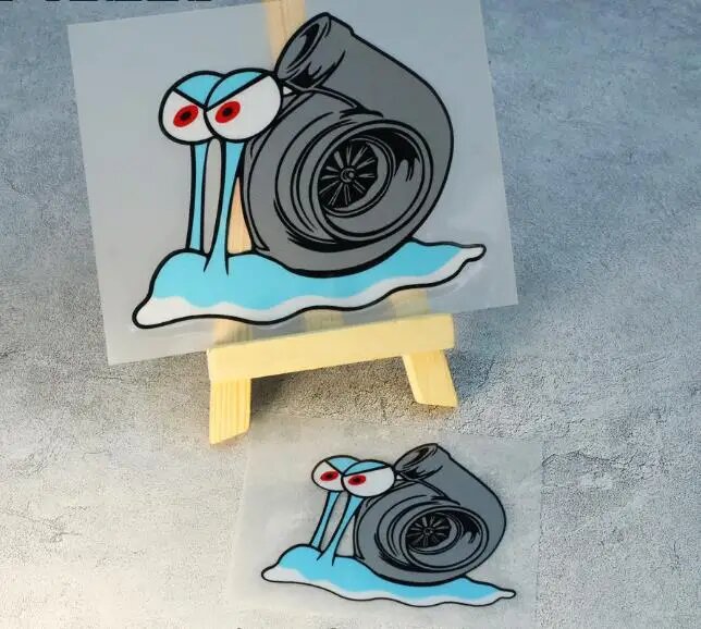 Забавные наклейки для мотоциклов с турбо-улитками, наклейка для мотокросса, виниловая 8X 6CM