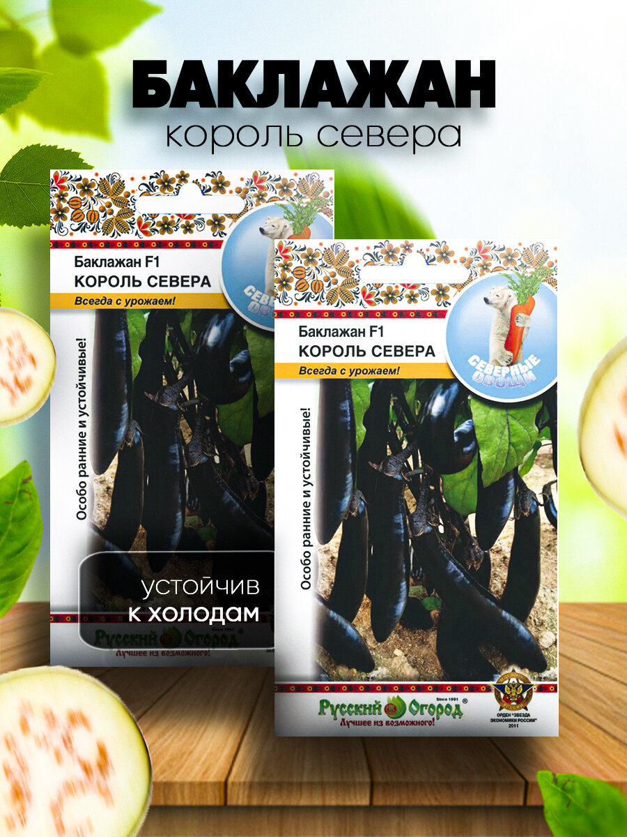 Баклажан Король Севера F1 2 пакета по 35шт семян