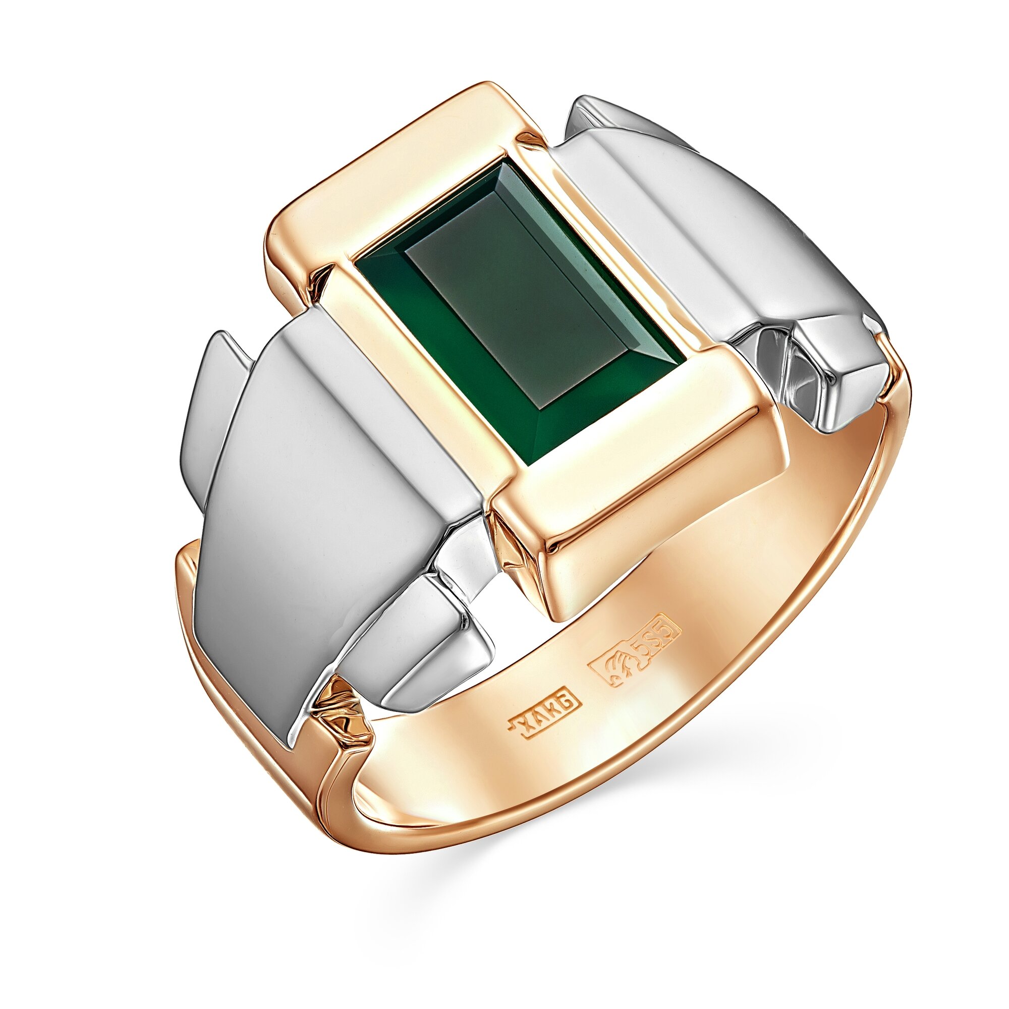 Печатка, красное золото, 585 проба, оникс