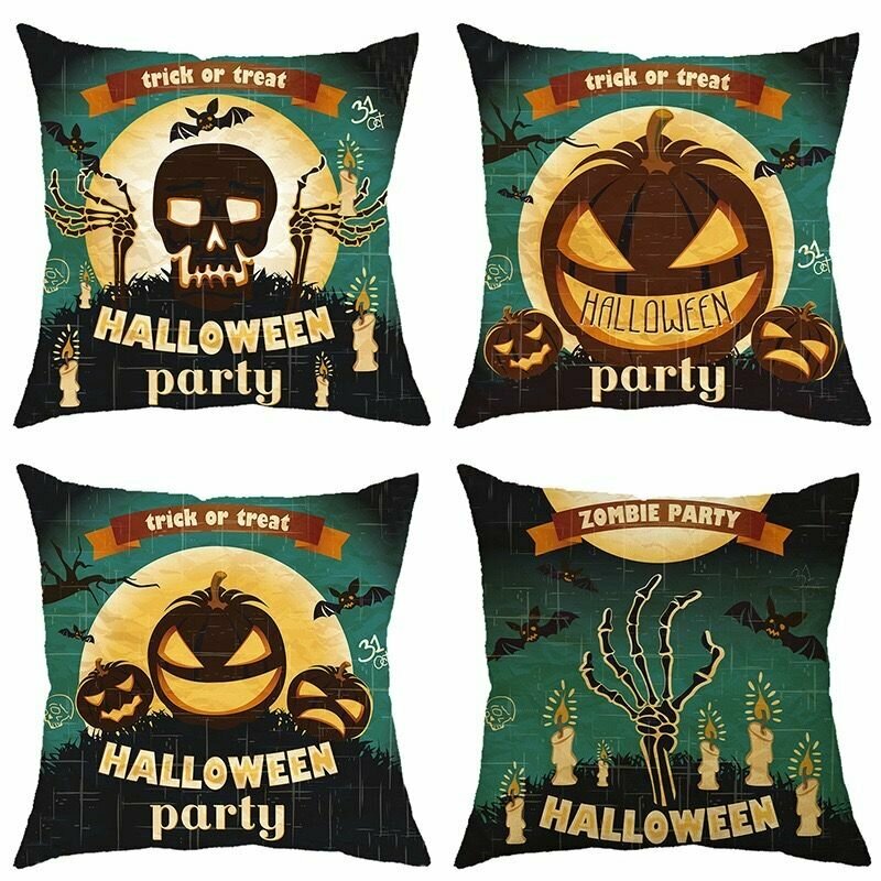 Чехлы для подушек квадратной формы. Набор из 4 предметов. Льняные подушки для дивана 45 см x 45 см.