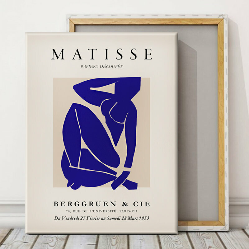 Картина на холсте 50х70 см "Голубая женщина. Матисс репродукция", на стену для интерьера