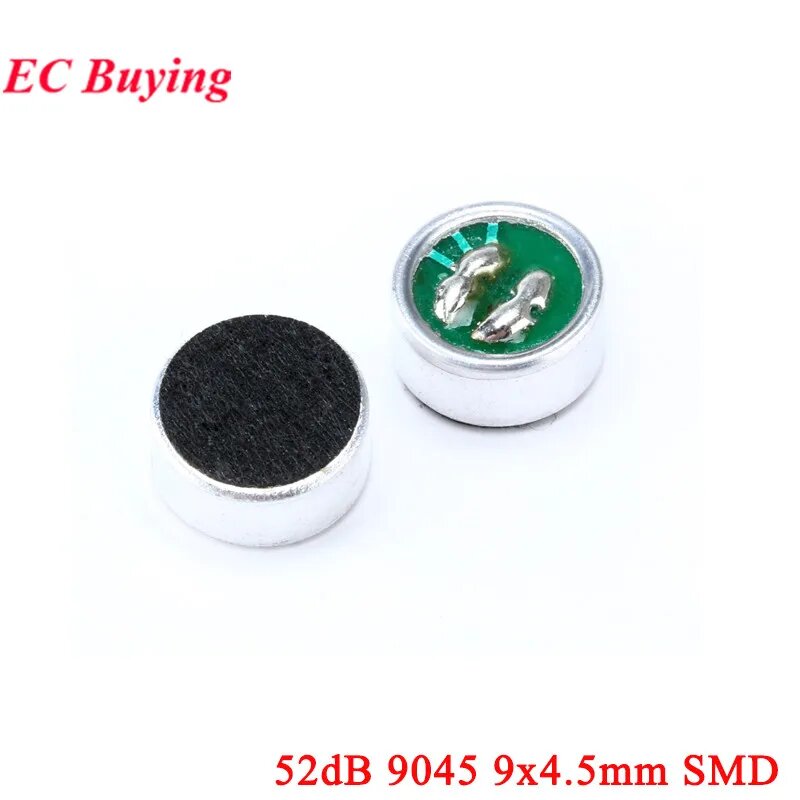 Микрофон SMD 9x4.5mm, 52dB, изумрудный