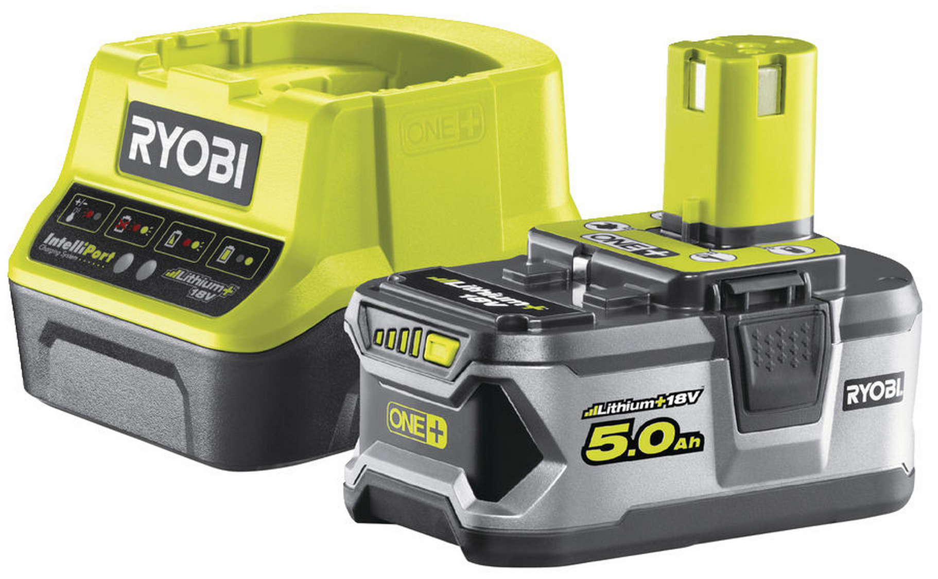 Ryobi ONE+ Li-Ion аккумулятор 5.0Aч + зарядное устройство RC18120, RC18120-150