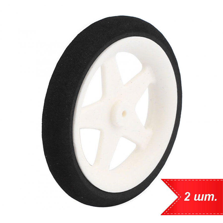 Колесо сверхлегкое 55 x 10 мм на вал 1.8 мм для авиамоделей (2 шт.)