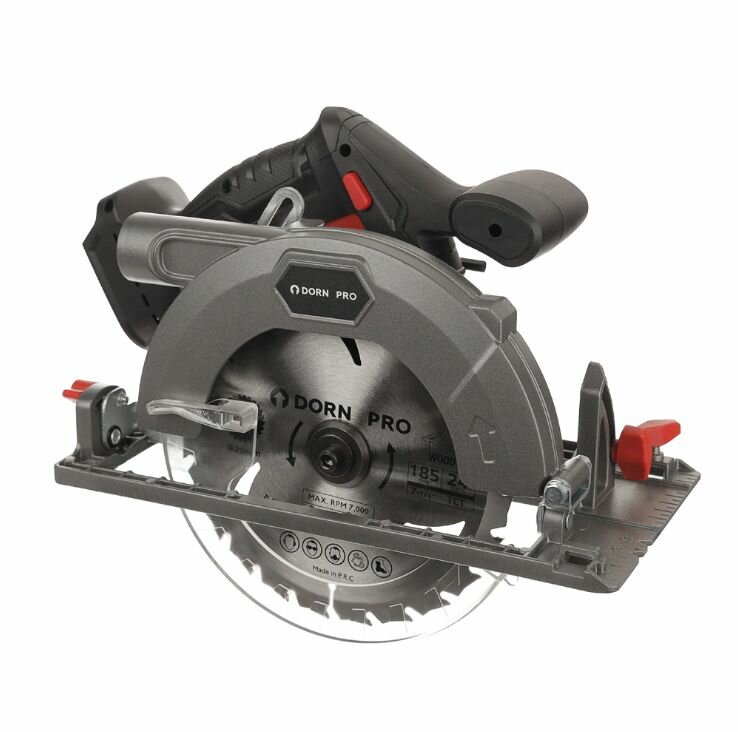 Циркулярная пила аккумуляторная бесщеточная DORN PRO DPCSBL18-185, 18 В 185 мм без АКБ и ЗУ