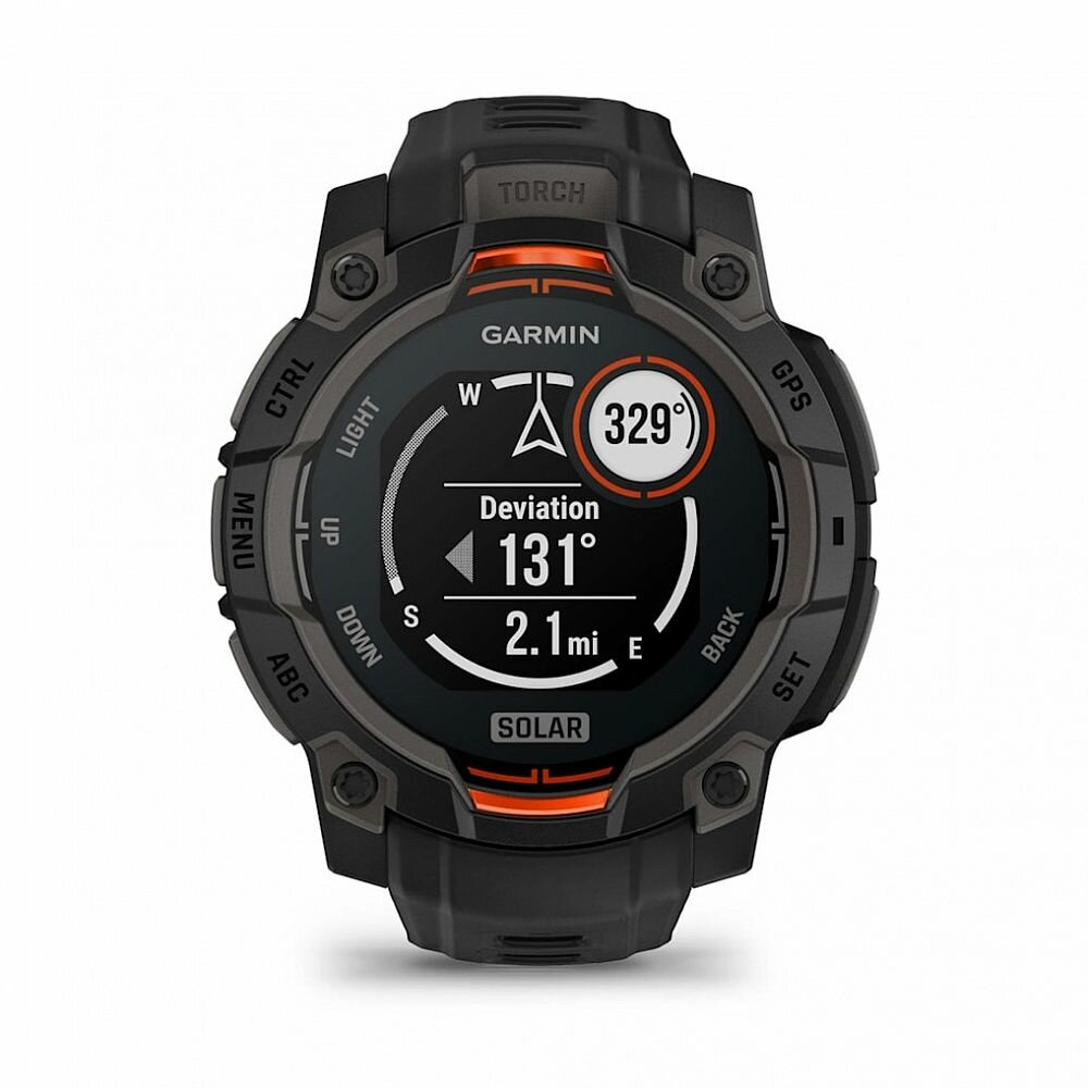 Часы Garmin Instinct 3 - 45mm Solar черный с черным ремешком (010-02934-40)