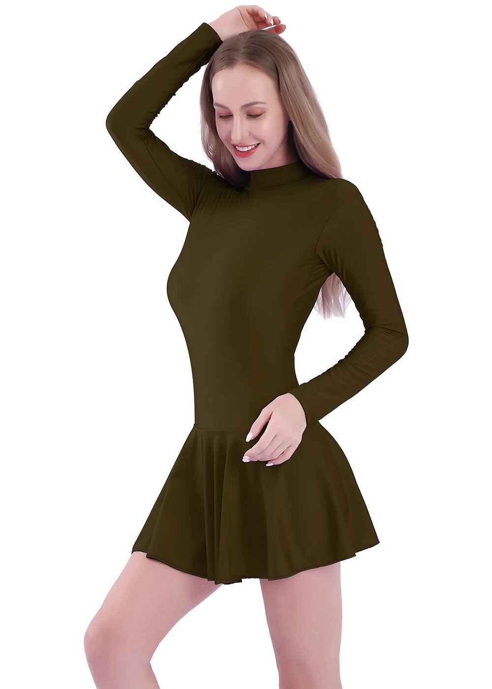 Балетное трико Aoylisey из нейлона и спандекса XXXL, Коричневый, коричневый