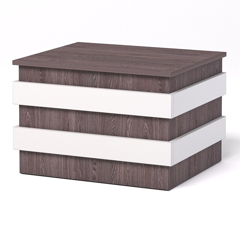 Тумба №1А для витрин "сладость" шириной 600мм, Ясень Анкор и Белый U31105-1