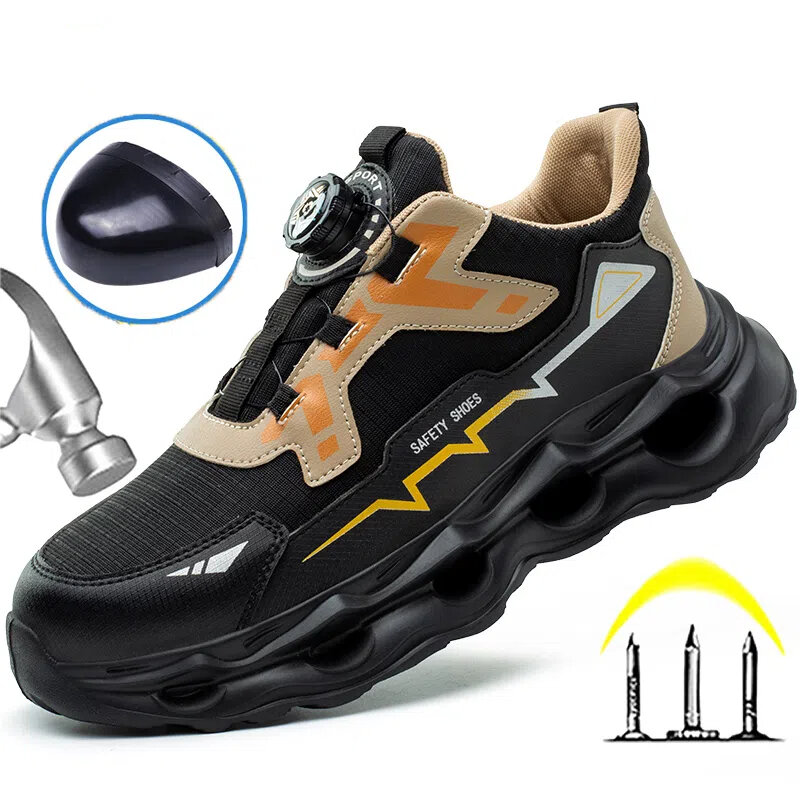 Рабочая обувь, мужская, защитный стальной носок, анатомическая стелька，EVA подошва