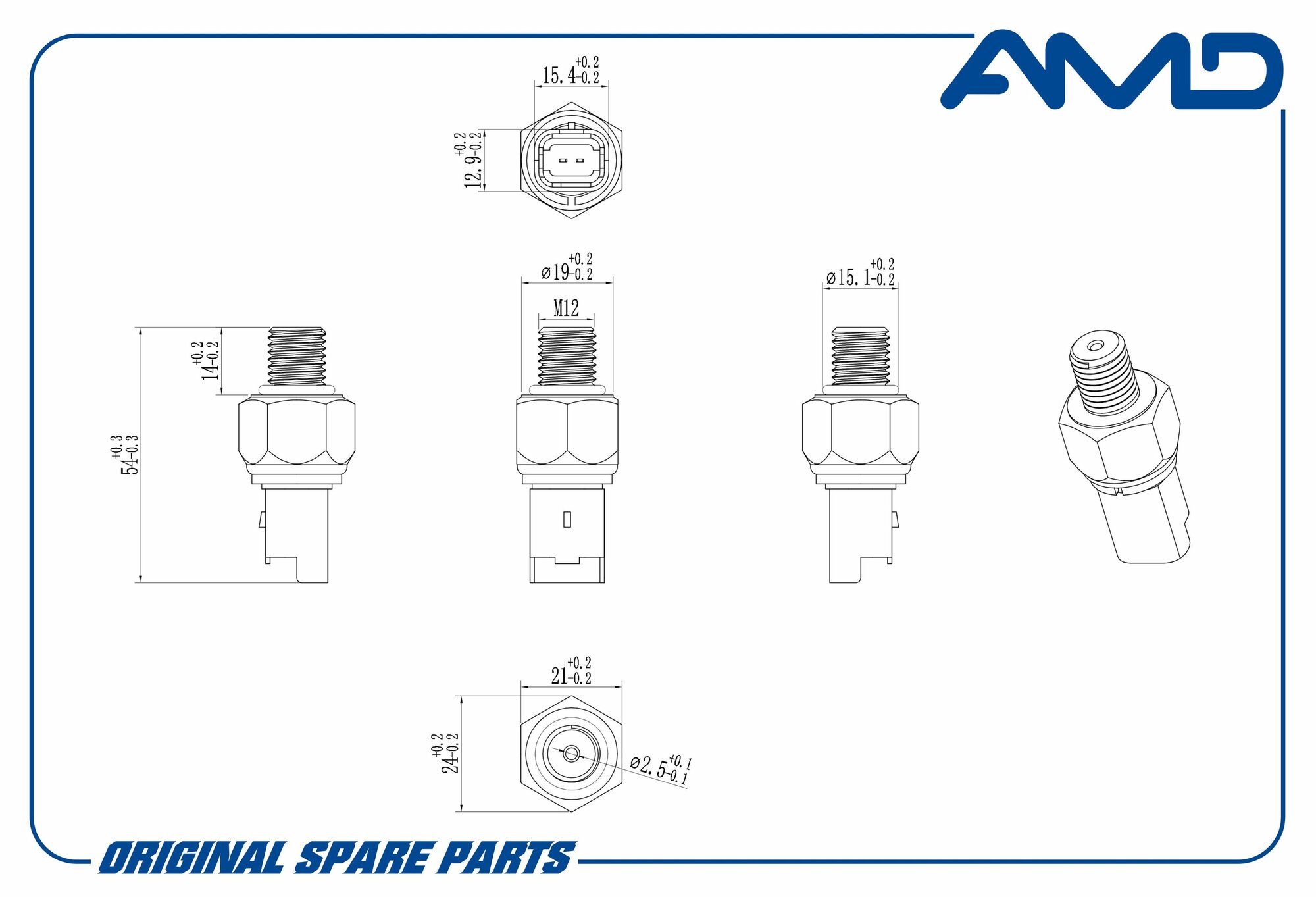 Датчик давления жидкости ГУР для Ситроен Берлинго, Пежо 206, 406 AMD. SEN275 AMD