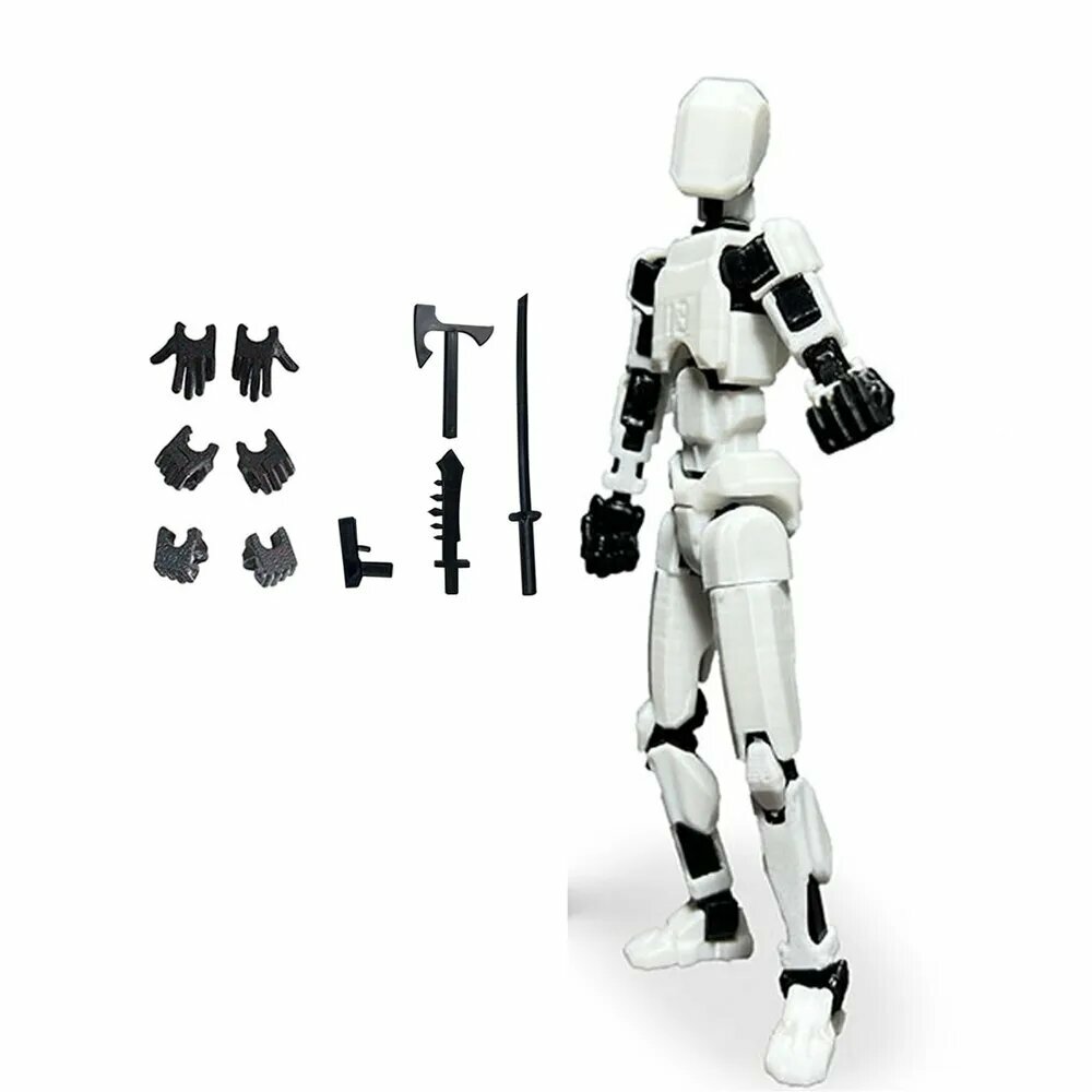 Фигурка Titan 13 Air Bound, многосуставная, подвижная, 3D печать, шарнирный робот Lucky 13, белый, 1 шт.