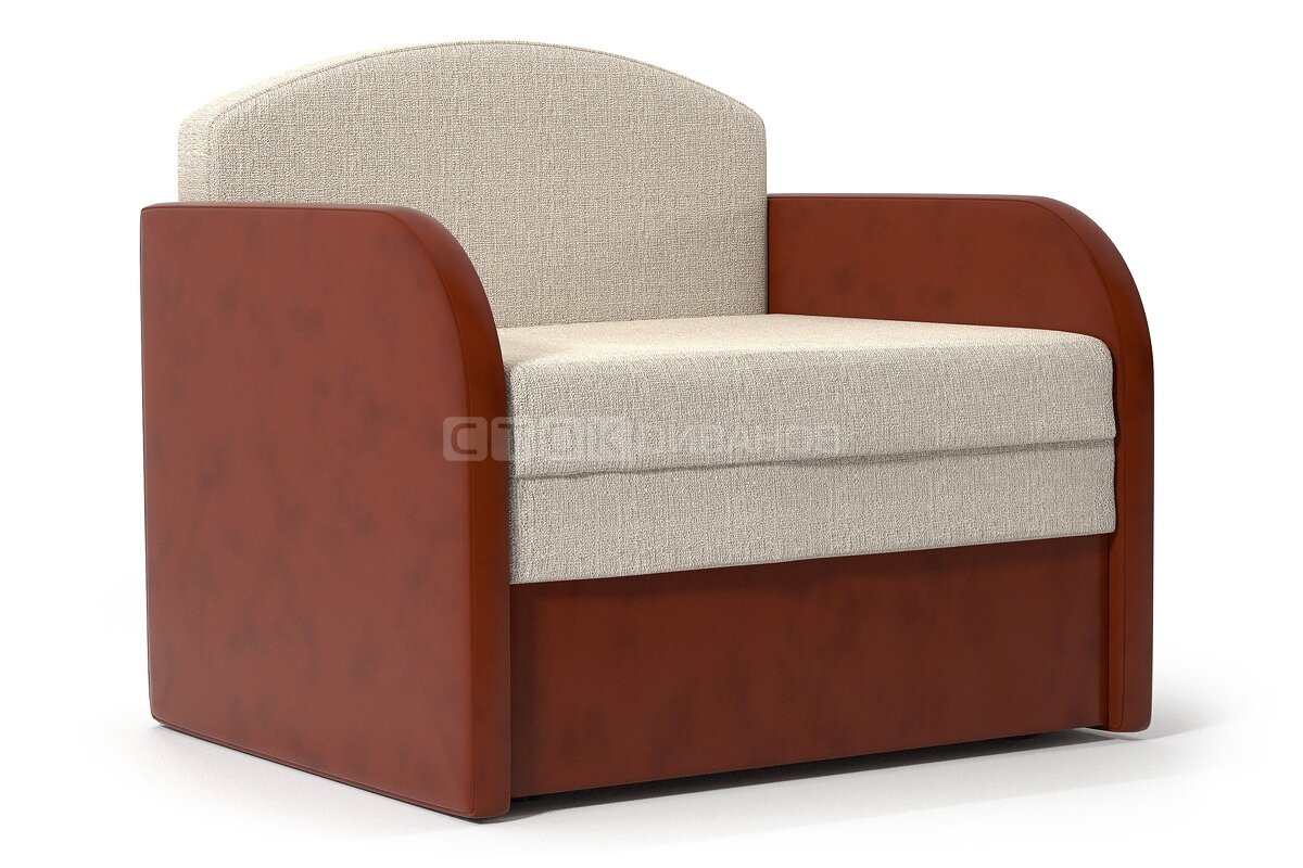 Кресло-кровать Сток Диванов Рекс Brown бежевый/коричневый 100 см, механизм выкатной