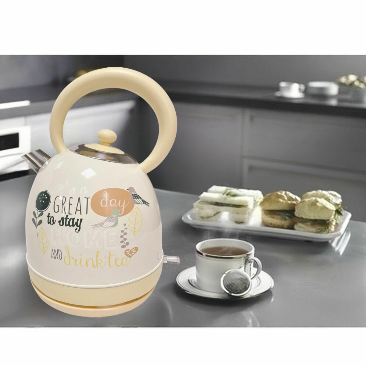 Электрический чайник KT2021 Электрочайник, светло-синий