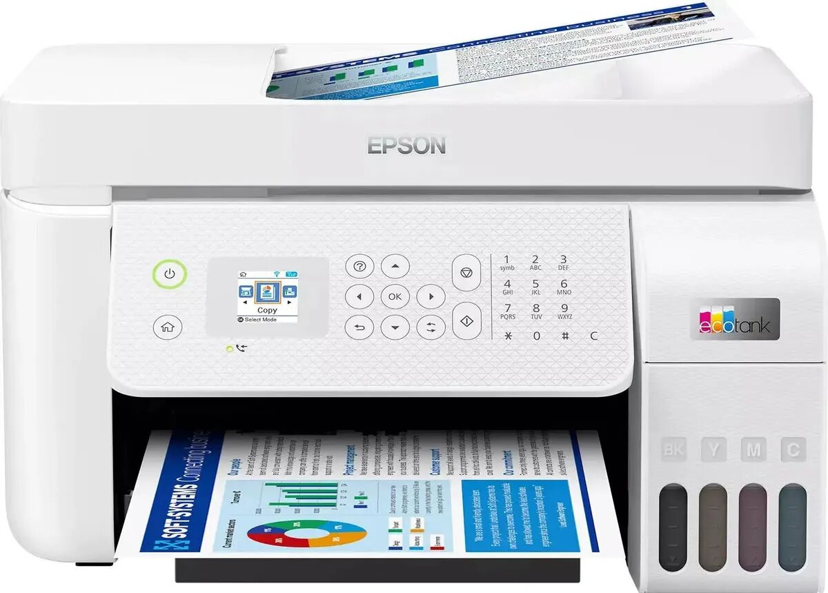 C11CJ65411 / МФУ струйный Epson EcoTank L5296 цветная печать, A4, с СНПЧ цвет белый [c11cj65411]