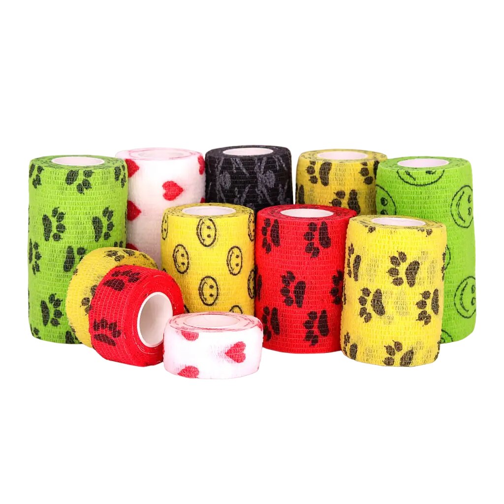 VitaVet Бинт самофиксирующийся горький с рисунком 5 см х 4,5 м в ассортименте 1 шт