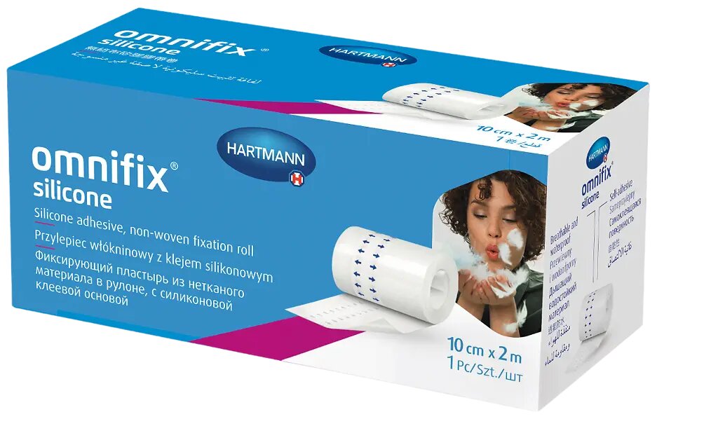 Пластырь Омнификс Силикон/Omnifix Silicone фиксирующий из нетканный материала рулон 10 см х 2 м 1 шт