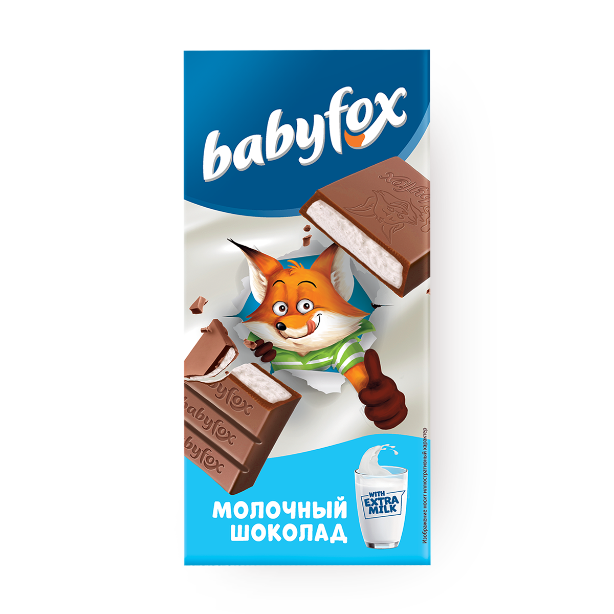 Шоколад Babyfox, молочный, 30 % какао, 90 граммов, 1 упаковка.