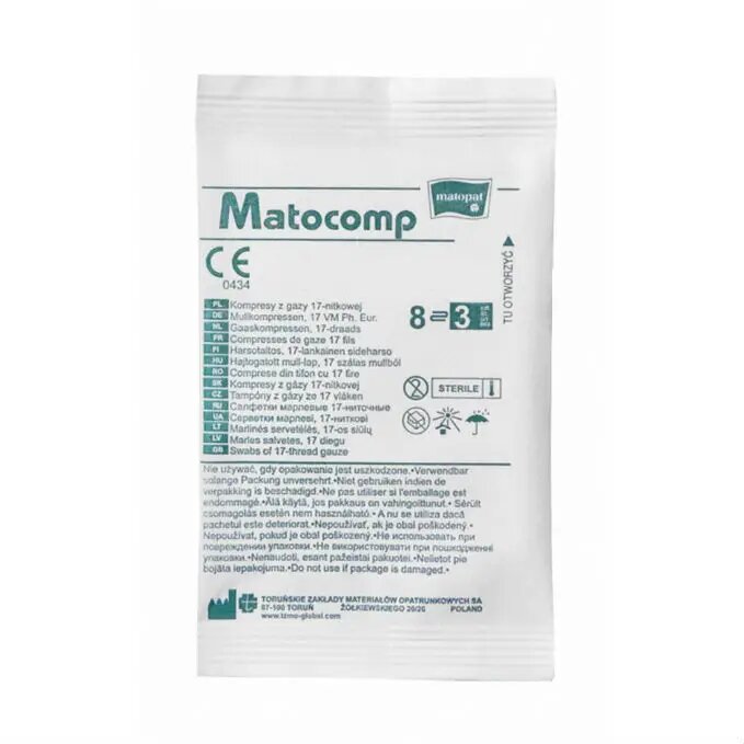 Салфетки Матопат Matocomp стерильные 5 см x 5 см 8 сл. 5 шт