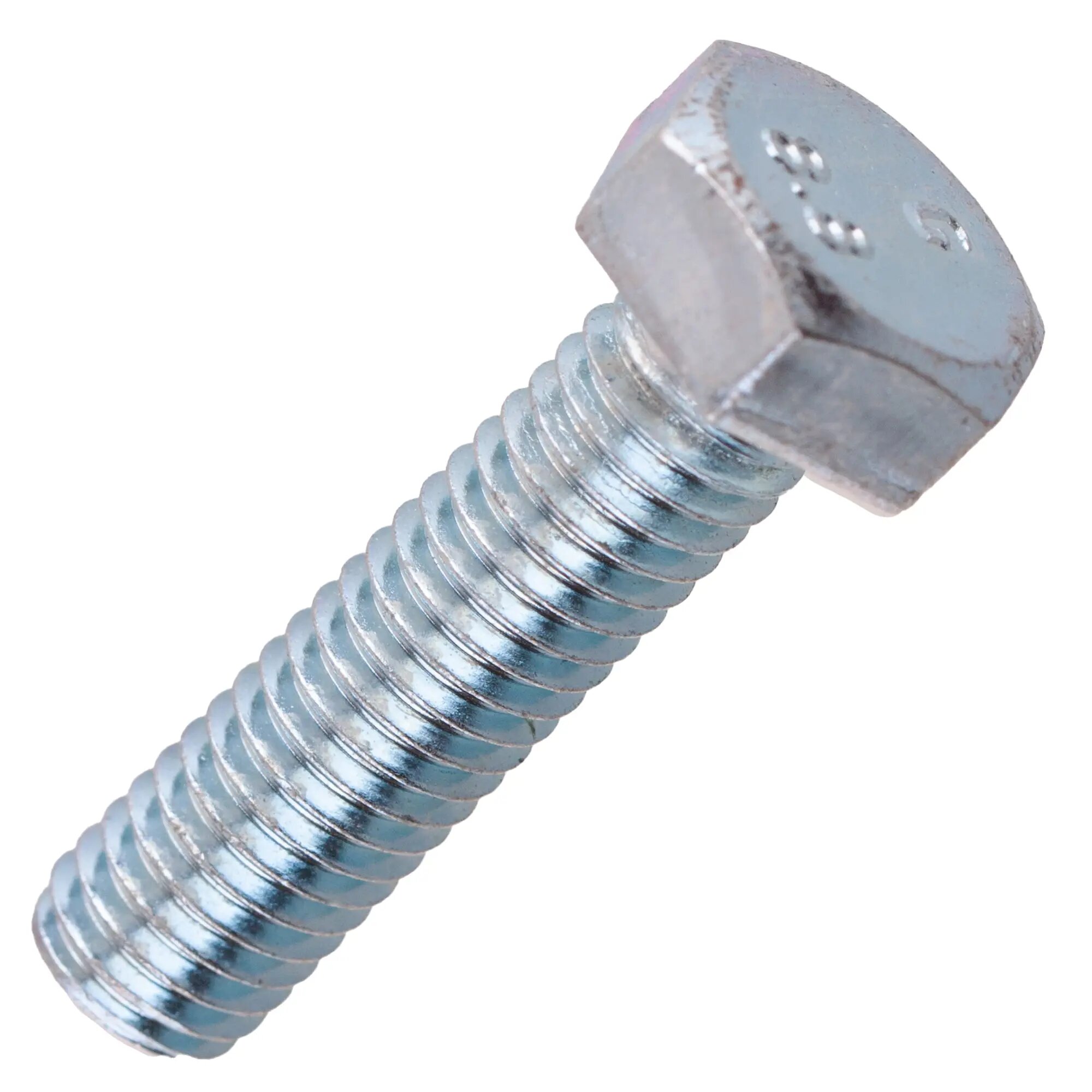 Болт DIN 933 M8x30 оцинкованный, резьба метрическая, длина 30 мм, набор 8 шт