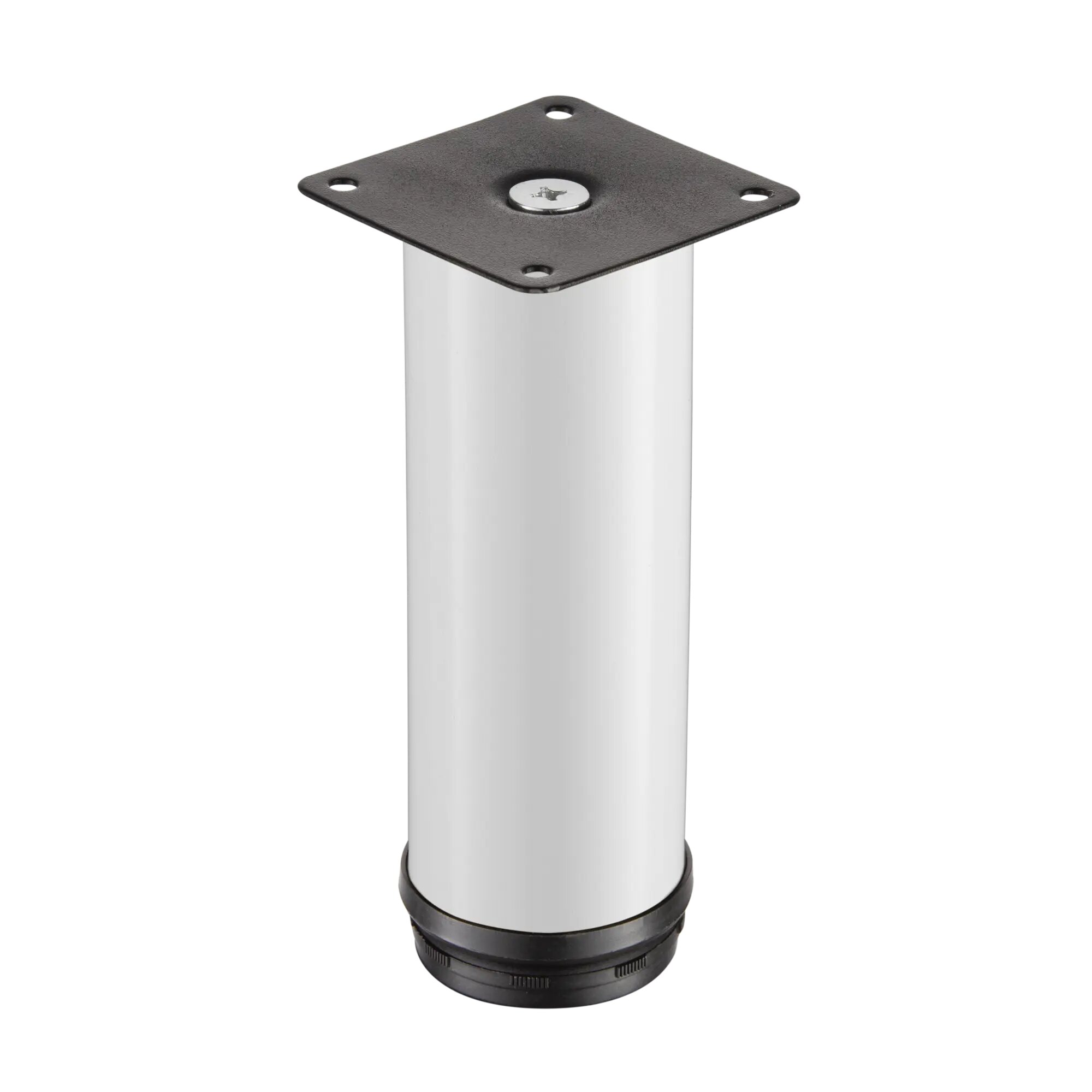 BRAND Ножка мебельная круглая Ø50 мм, высота 150 мм, сталь белая, крепление скрыто