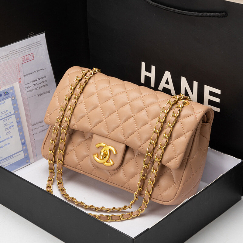 Сумка из натуральной кожи Chanel для женщин 2025 года, новая сумка под мышку, стеганая цепочка, модная универсальная сумка через плечо